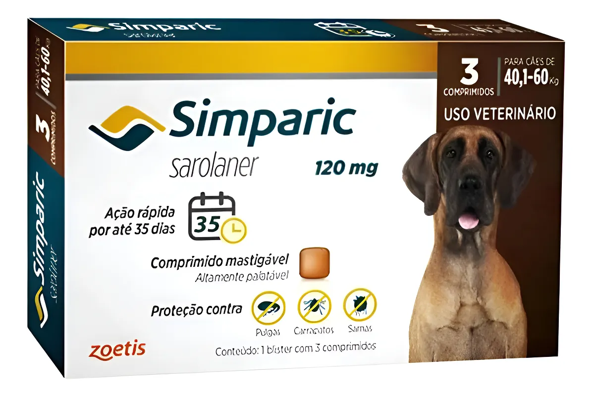 Simparica 120mg 40 a 60 kg x3 Comprimidos - Global Mart